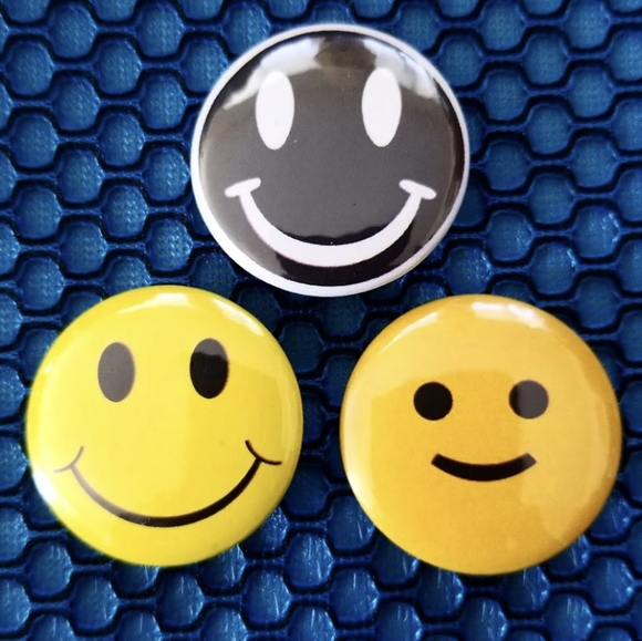Accessories | Smiley Face Set Of 3 125 Inch Pins | Poshmark